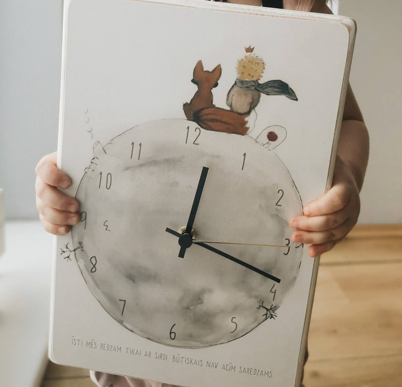 LITTLE PRINCE CLOCK Wooden Wall Decor Fox Rose Gift for - Etsy
