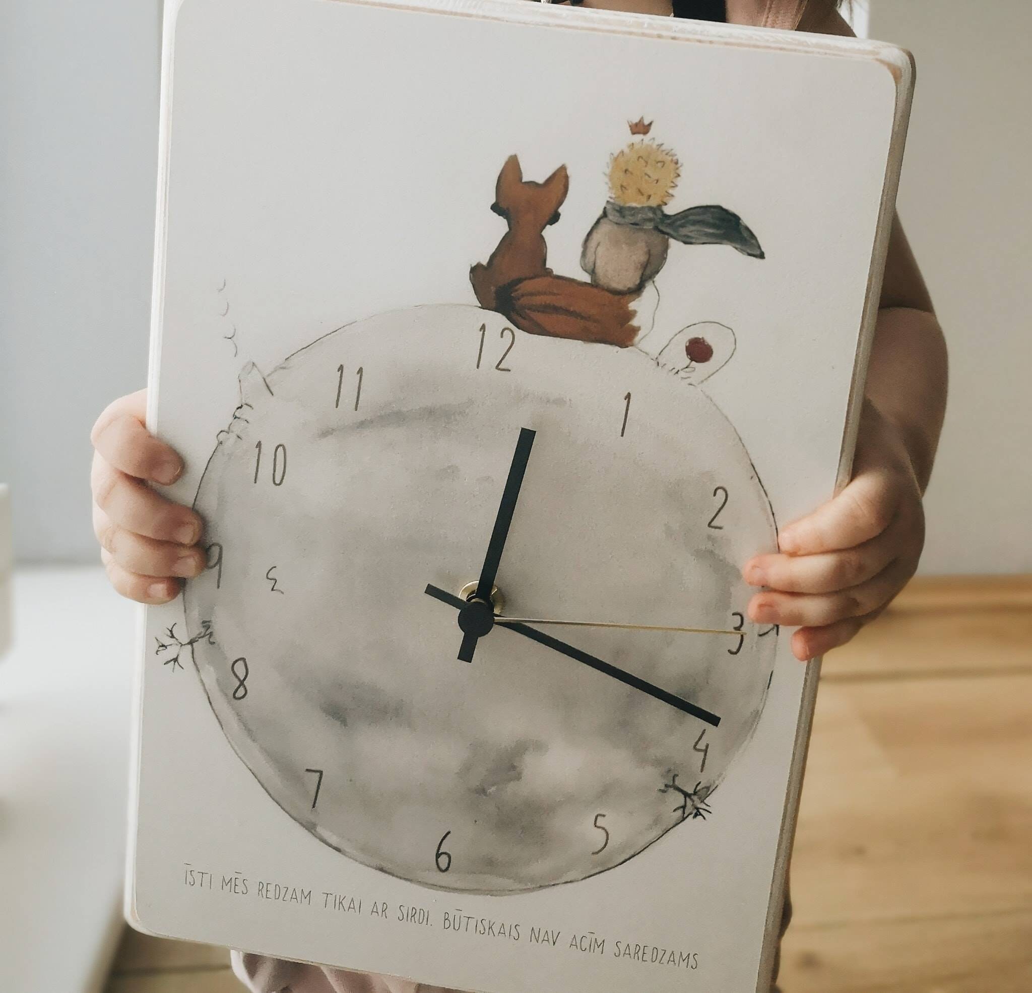 LITTLE PRINCE CLOCK Wooden Wall Decor Fox Rose Gift for - Etsy