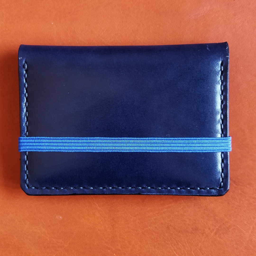 Leather Card Holder Elastic Band - Slim Wallet - Front Pocket Wallet ...