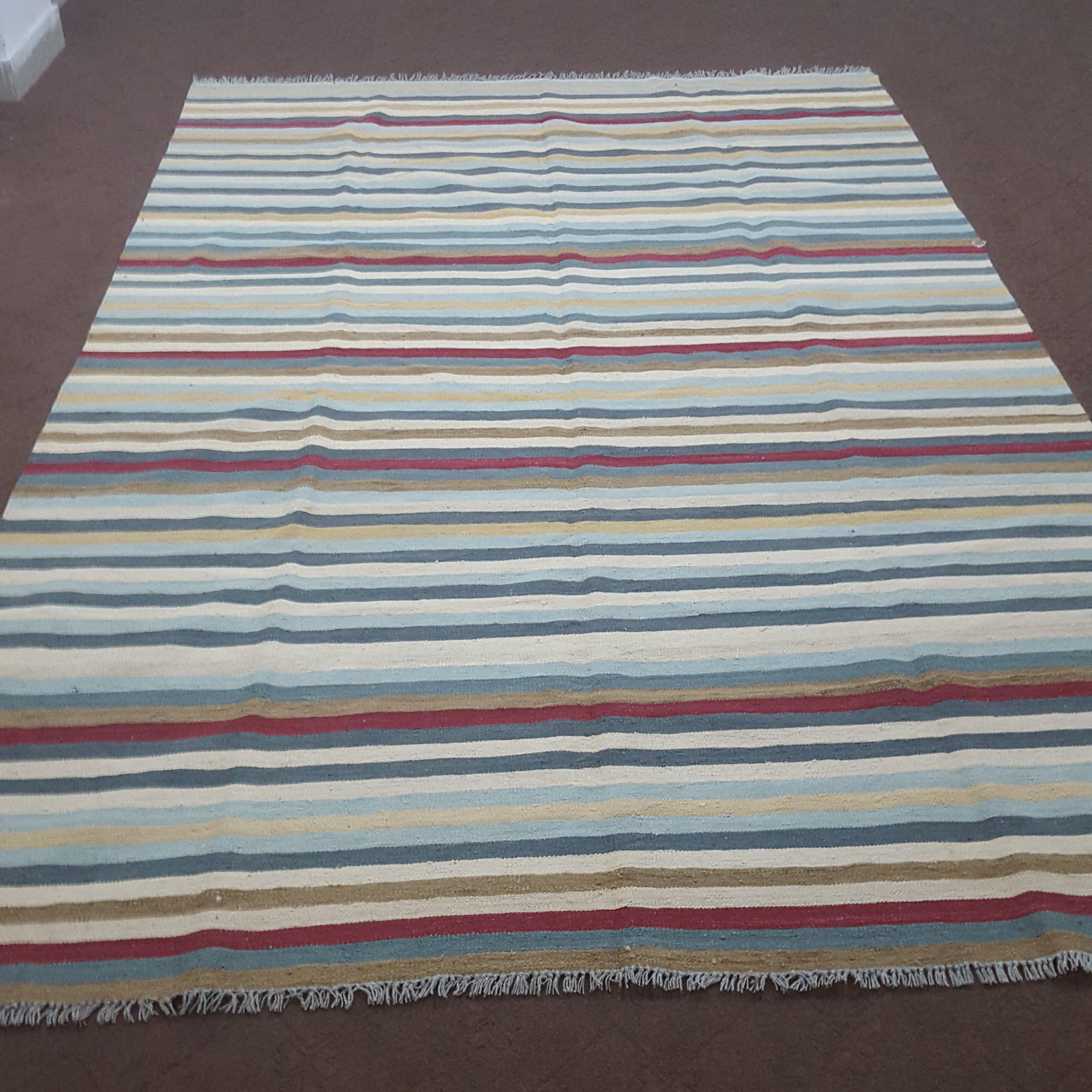 Dhurrie rug striped dhurrie rug Multi color dhurrie rug | Etsy