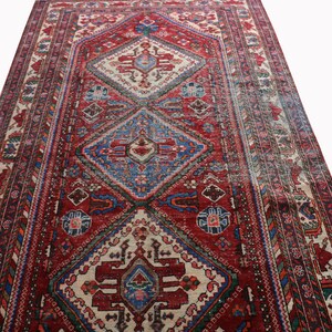 5x10 Area Rug, Vintage Rug, Faded Rug, Distressed Rug. Size: 5.1' X 10. ...