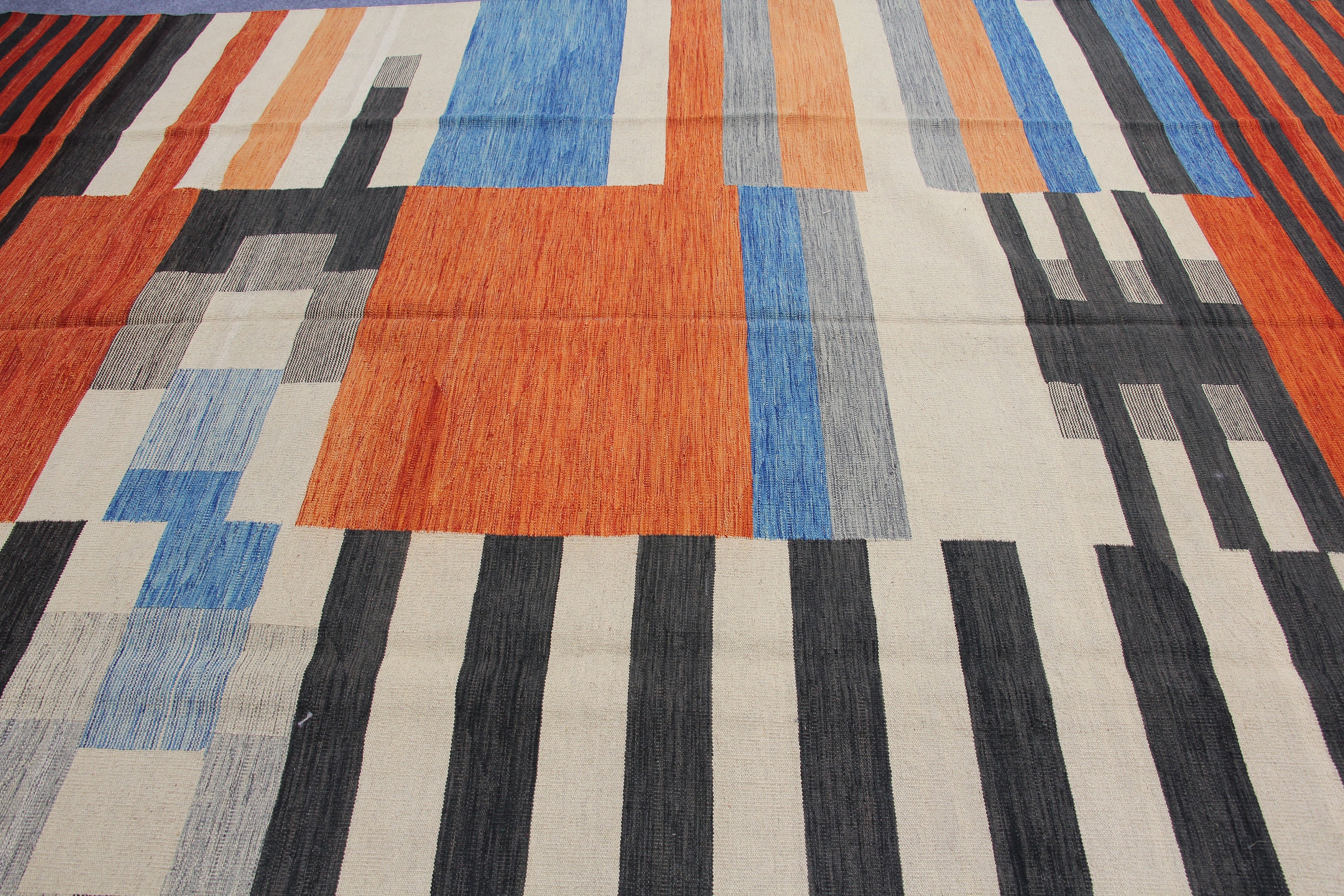 9x12 Striped Kilim Rug Striped Multi Color Flat Weave Rug for | Etsy