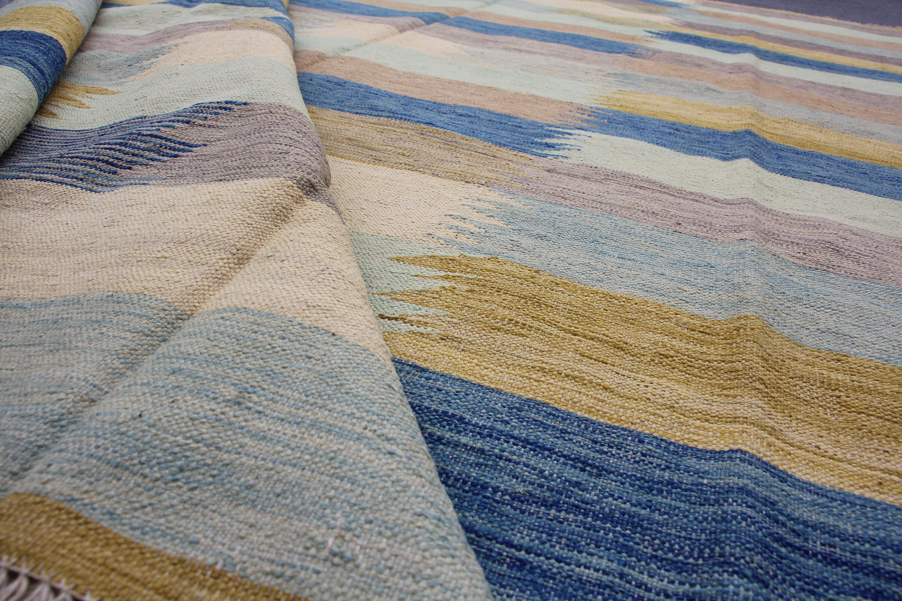 8x10 kilim rug multi color striped area rug living room rug | Etsy