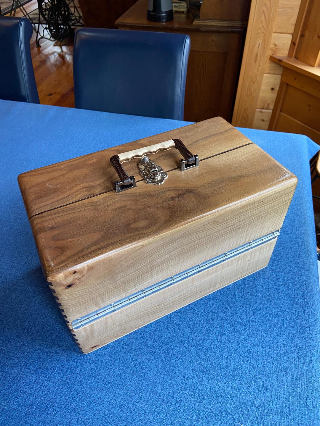 Handmade Wooden Fishing Tackle Box - Etsy