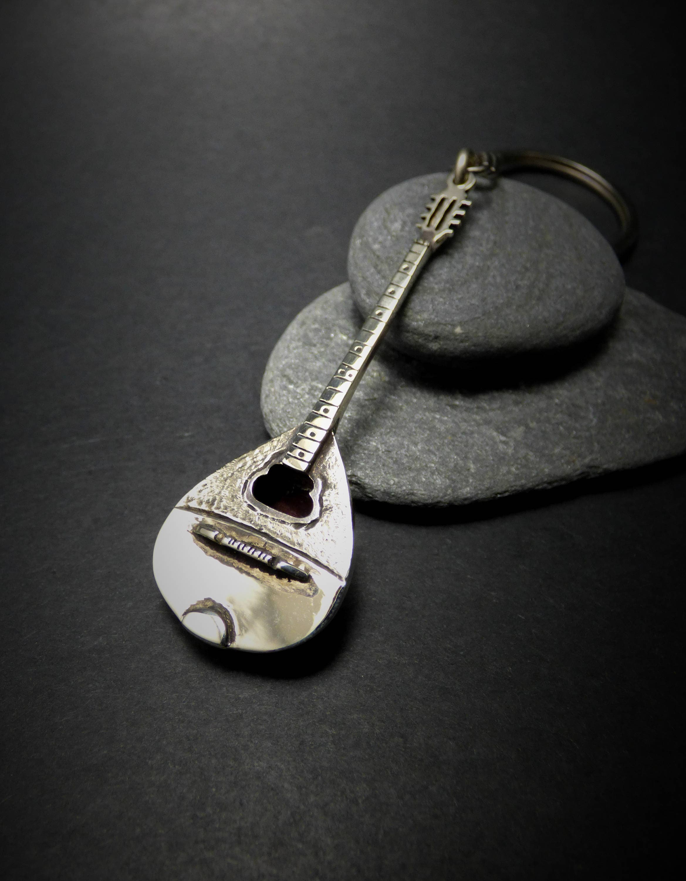 Handmade keychain with musical instrumentsbouzoukiacoustic | Etsy