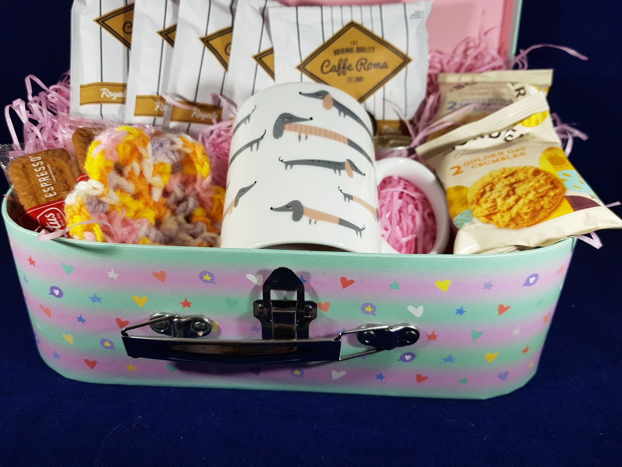 Coffee/tea Lovers Hamper Gift Set Coffee/tea Mug Grey Pink - Etsy UK