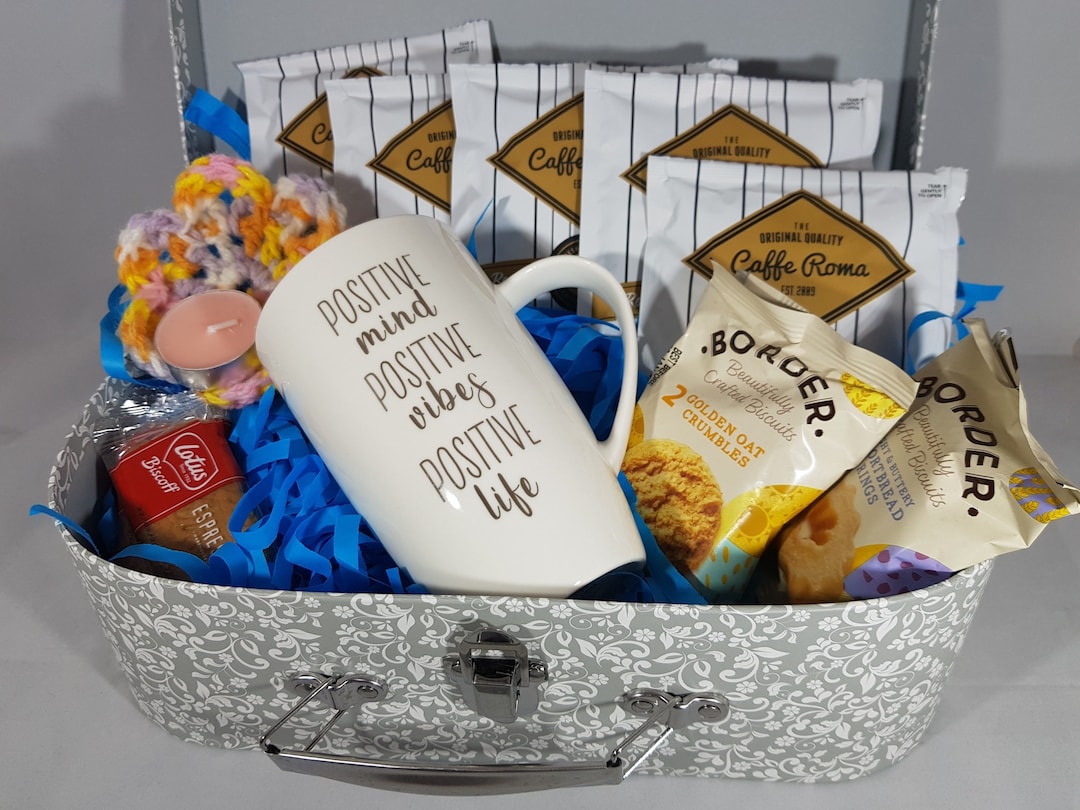 Coffee/tea Lovers Hamper Gift Set 'positive' Mug - Etsy UK