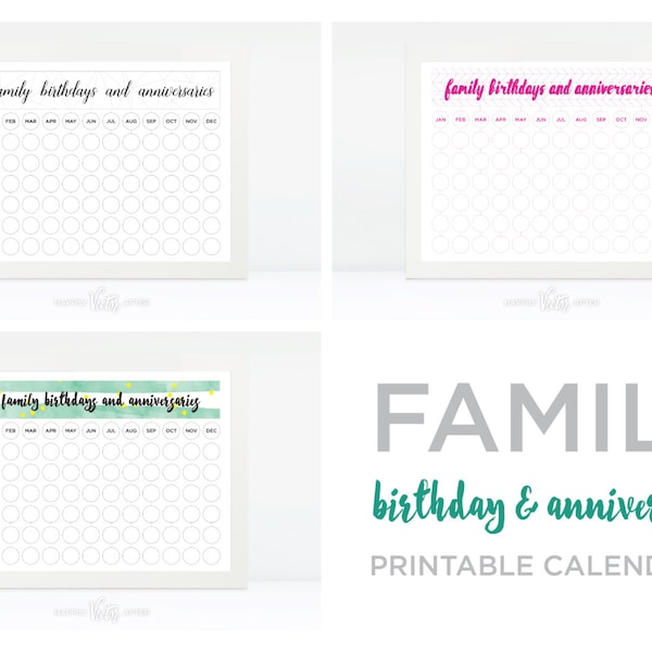 Birthday Reminder Chart - Etsy