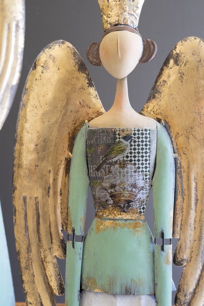 Angels Holiday Decor-christmas Metal Angel With Heart Tabletop or ...