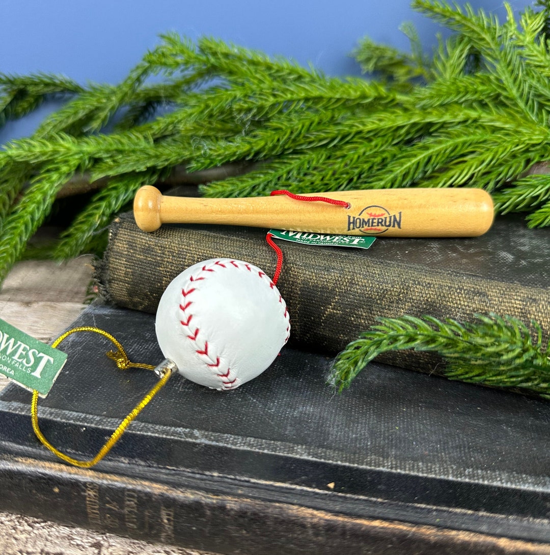 Baseball and Bat Ornament Vintage Midwest of Cannon Falls American ...