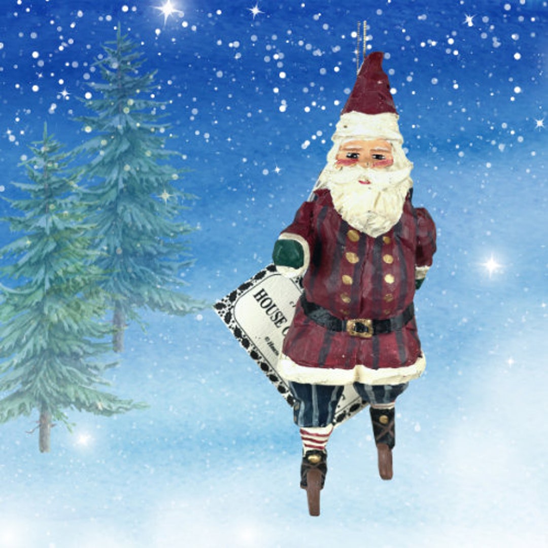 House of Hatten-collectible Patriotic Skating Santa 1998-vintage ...