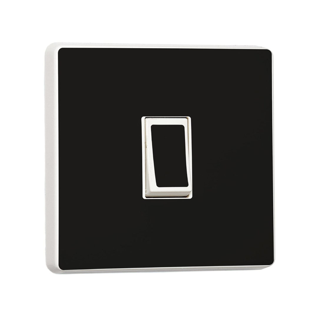 Pack 2 Plain Gloss Black Vinyl Sticker Skin for Single Light Switch ...