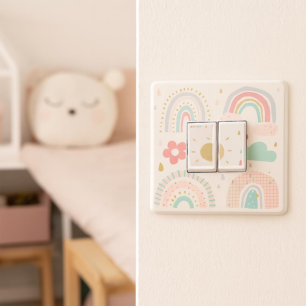 Rainbow Light Switch Sticker: Kids Room Decor Vinyl Cover - Etsy