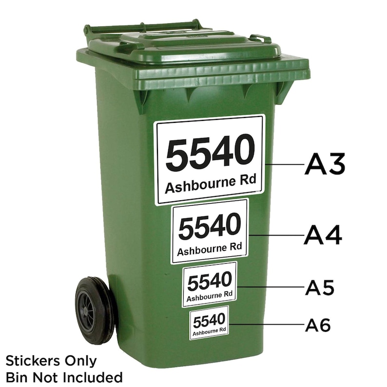 Custom Wheelie Bin Stickers: Personalized Waterproof Vinyl, Set of 4 ...