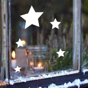 Reusable White Star Window Cling Stickers – Festive Christmas Vinyl ...