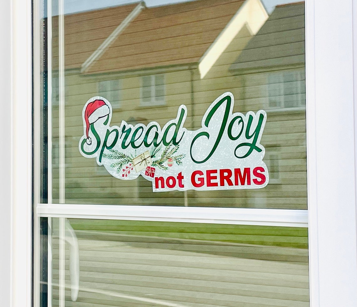 Spread Joy, Not Germs – Festive Novelty Christmas Vinyl Stickers for ...