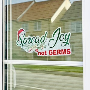 Spread Joy, Not Germs – Festive Novelty Christmas Vinyl Stickers for ...