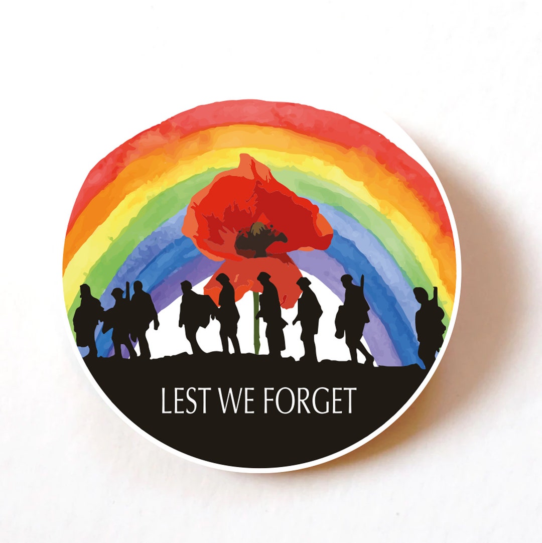 Lest We Forget Paper Stickers - 40mm Circular Labels for Remembrance ...
