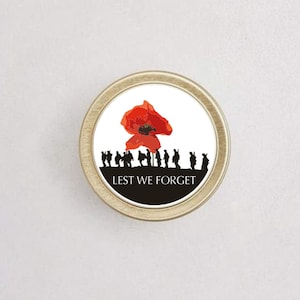 Lest We Forget Paper Stickers - 40mm Circular Labels for Remembrance ...