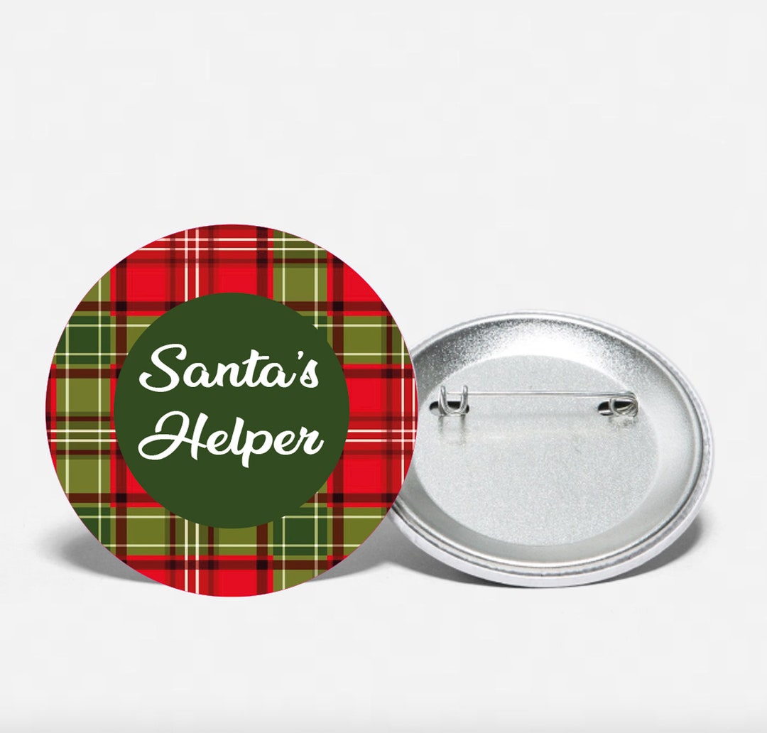Santa's Helper Christmas Badge, Pin Button Badge - Etsy