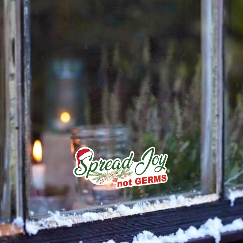 Spread Joy, Not Germs – Festive Novelty Christmas Vinyl Stickers for ...
