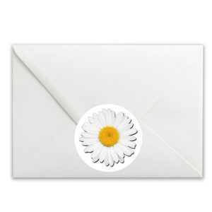 Pack of 24 , 72, 240 Daisy Paper Labels, Daisy Flower Adhesive Stickers ...