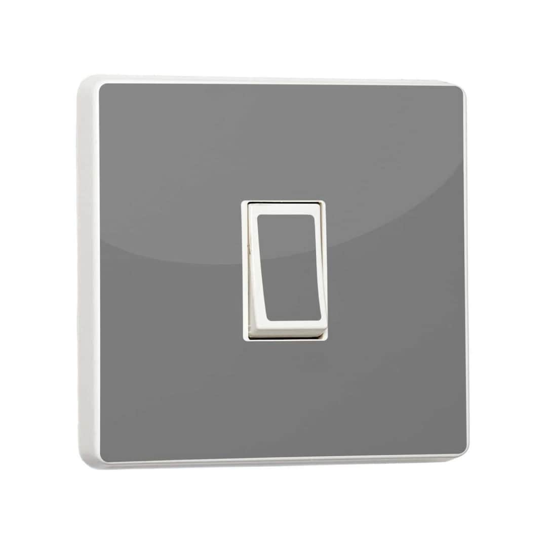 Pack 2 Plain Gloss Silver Vinyl Sticker Skin for Single Light Switch ...