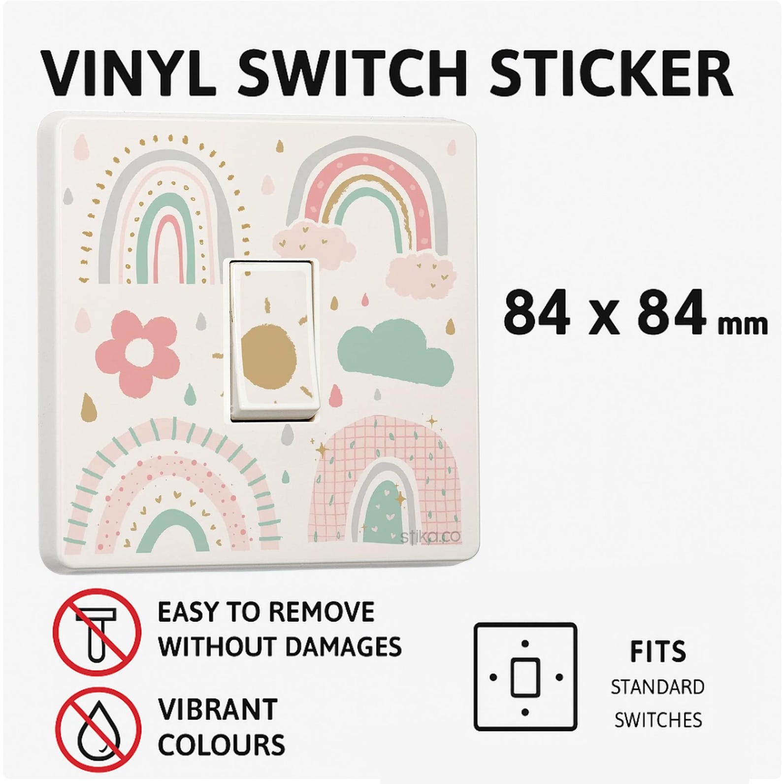 Rainbow Light Switch Sticker: Kids Room Decor Vinyl Cover - Etsy