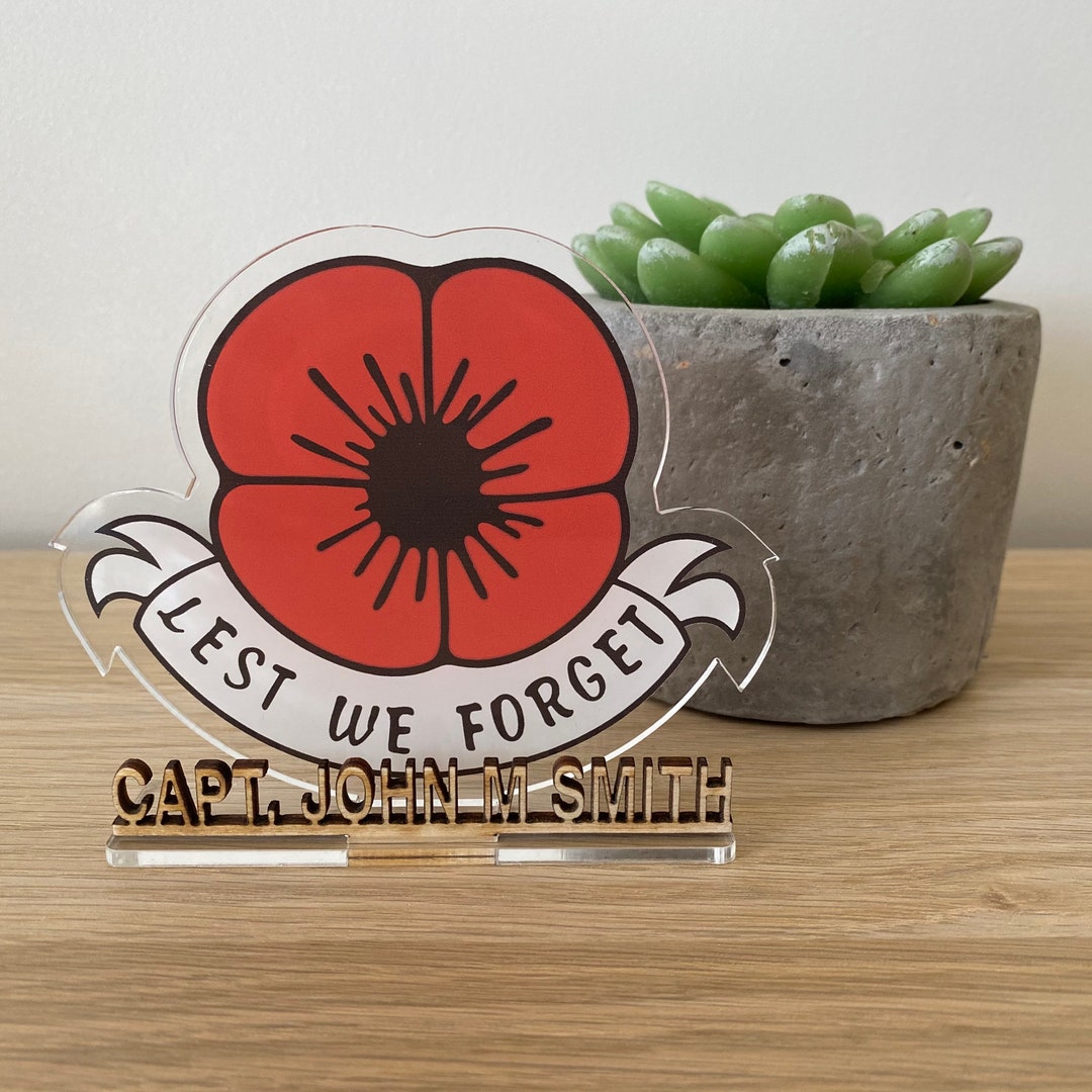 Acrylic Poppy Decoration: Remembrance Day Tribute - Etsy