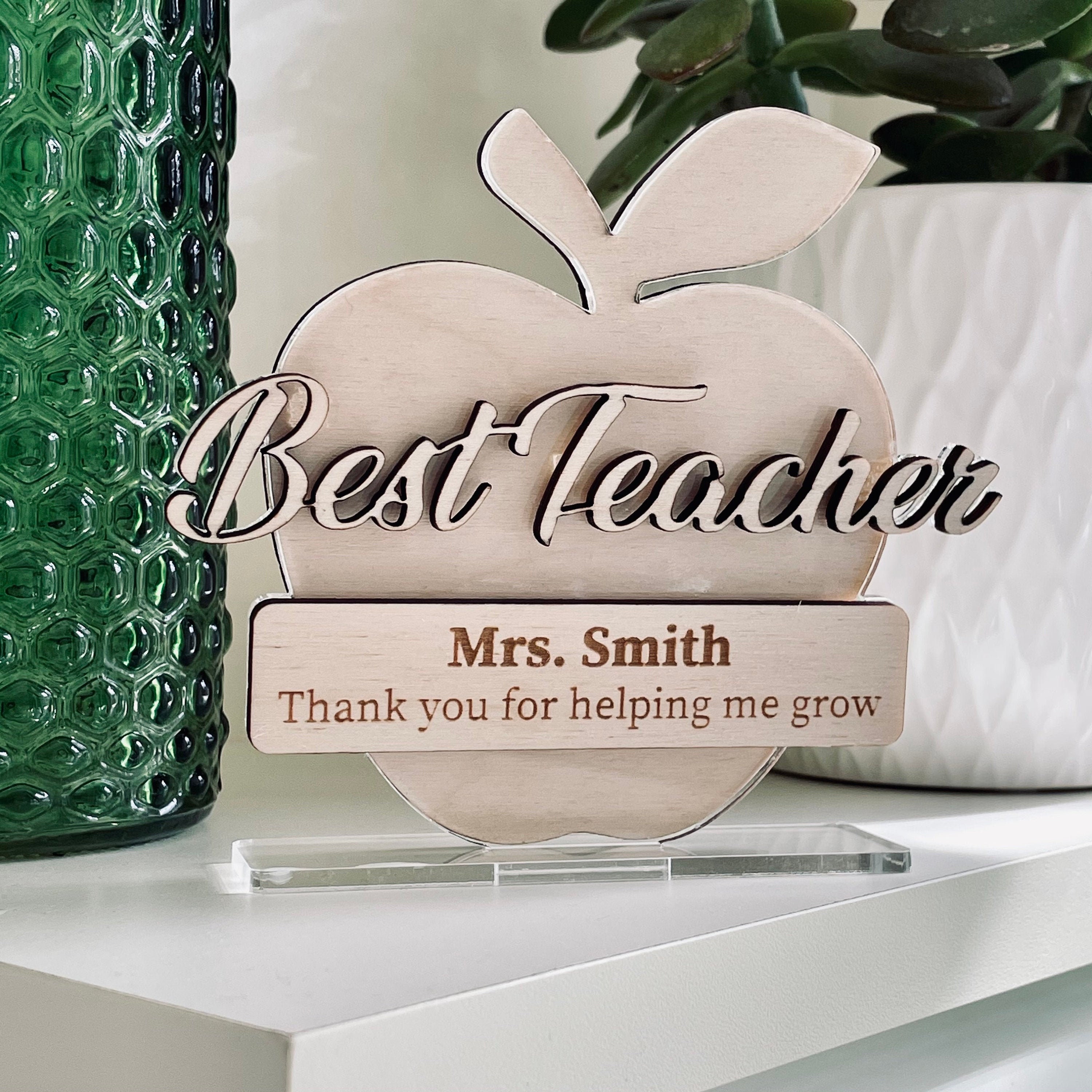 Best Teacher Award Custom Made Teacher Gift With Name and | Etsy UK