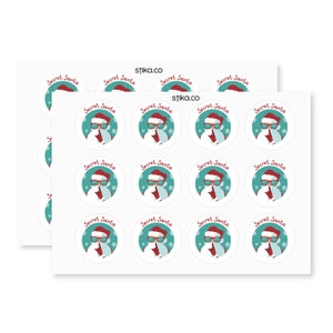 Pack of 24, 72, 240 Paper Labels, SHH.. Secret Santa Stickers ...
