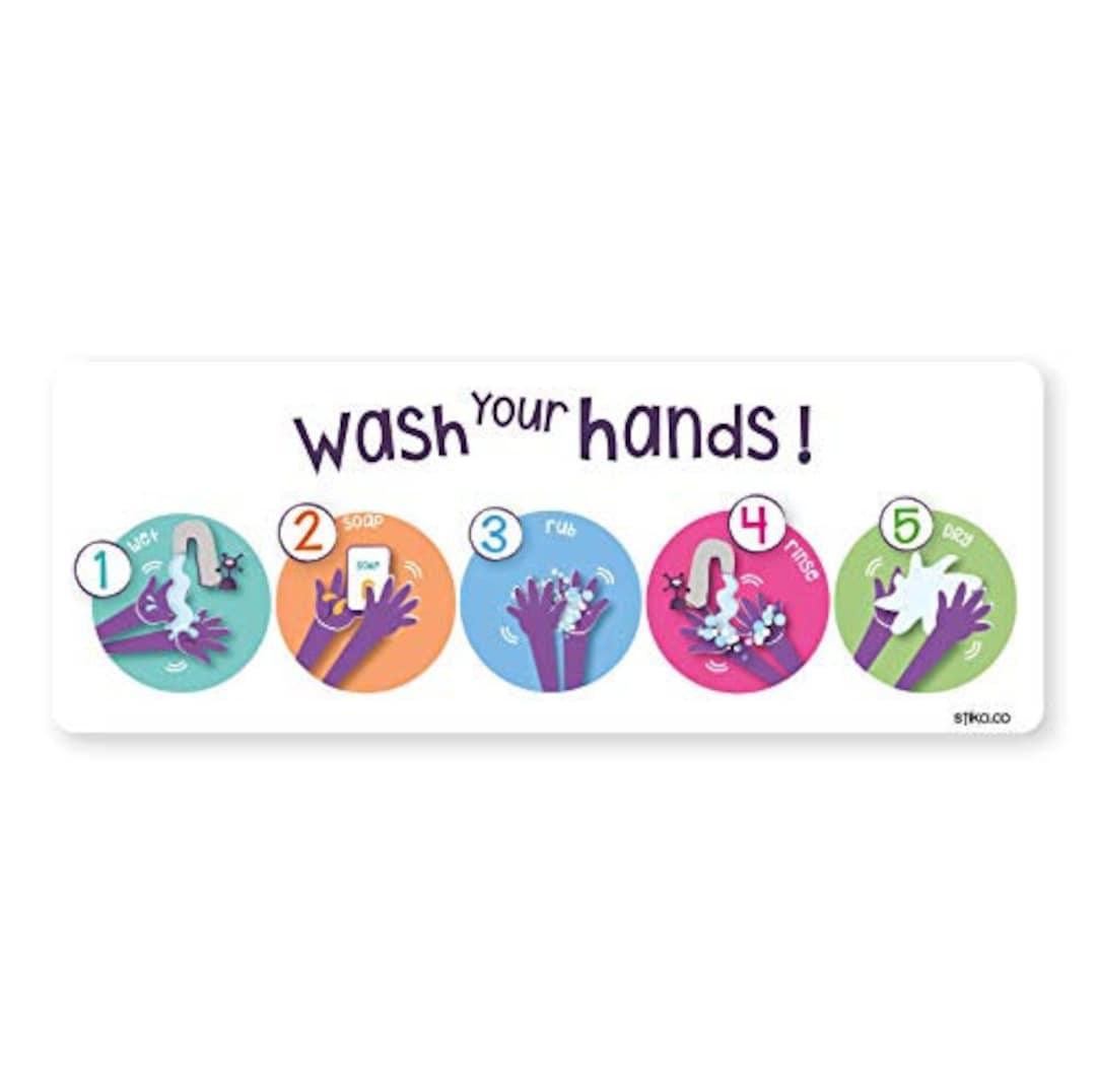 Child-friendly Hand Washing Steps Vinyl Sticker: NHS Recommended ...