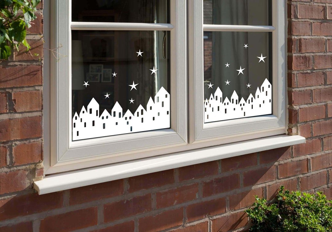 Scandi House Window Stickers: White Scandinavian Christmas Clings - Etsy
