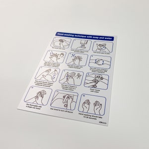 Hand Washing Technique Sign: NHS Hygiene Guide - Self-adhesive Vinyl ...