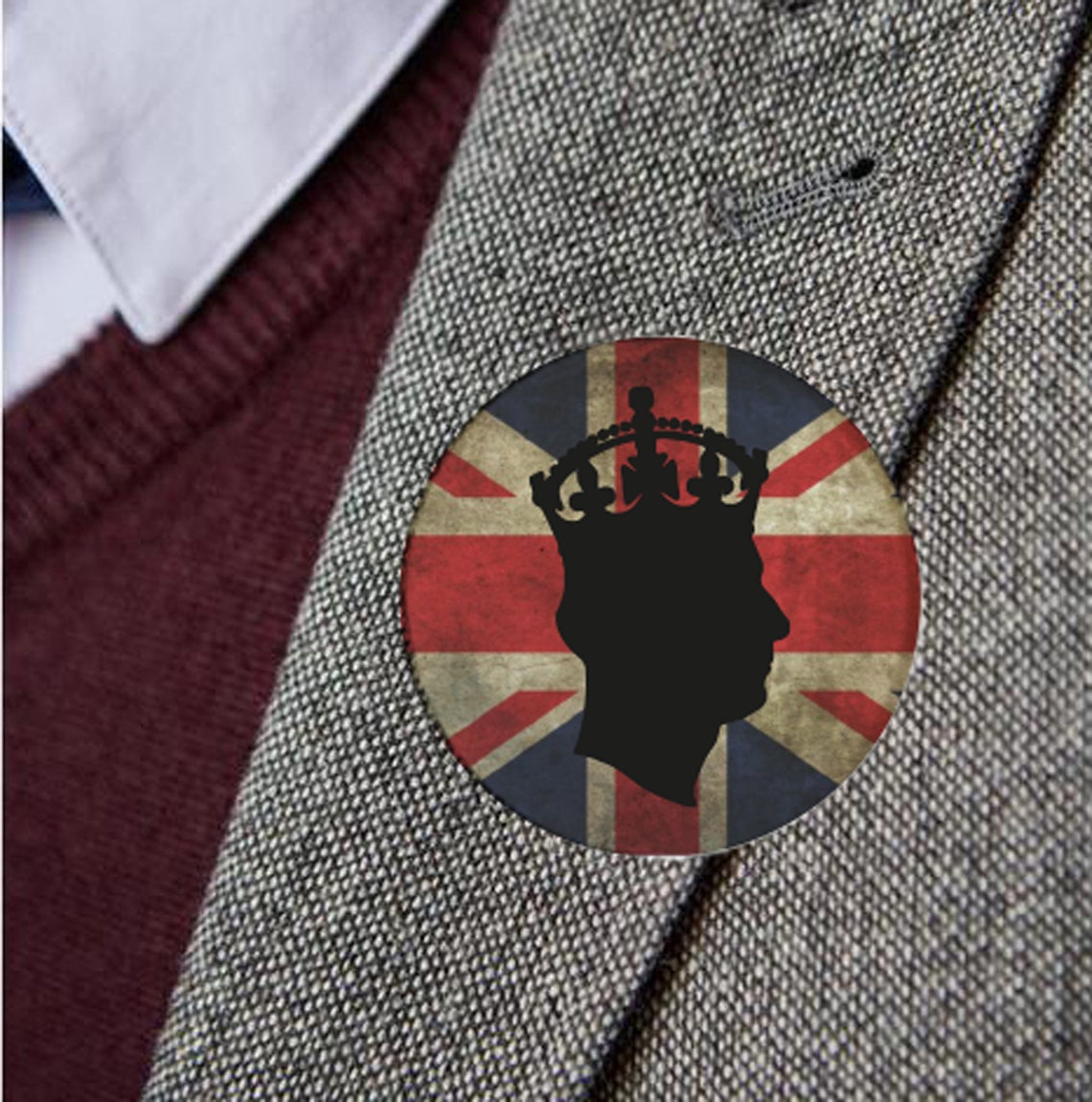 King Charles III Silhouette Pin Button Badge His Majesty King - Etsy UK