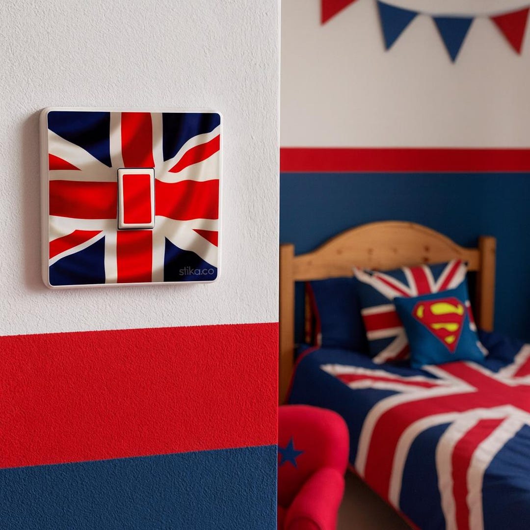 Set of 2 Union Jack Light Switch Sticker – British Flag Vinyl Cover for ...