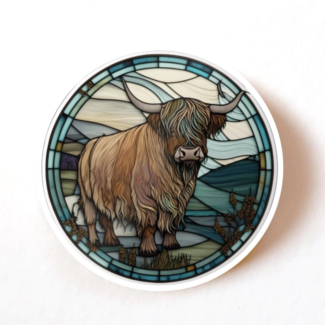 Pack of 24 , 72, 240 Highland Cow Paper Labels, Adhesive Stickers ...