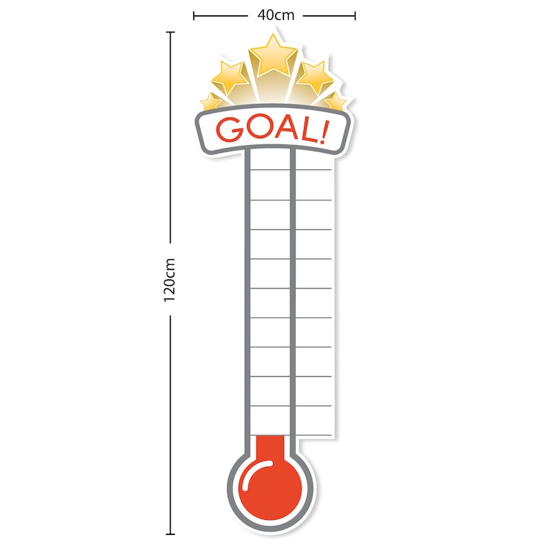 Fundraiser Thermometer Chart: Reusable Goal Tracker, Dry Erase Vinyl - Etsy
