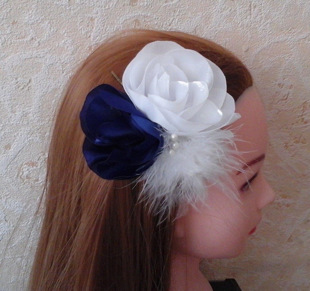 White Indigi Flower Hair Pin, Bridal Hair Clip, Bridal Hair Piece ...