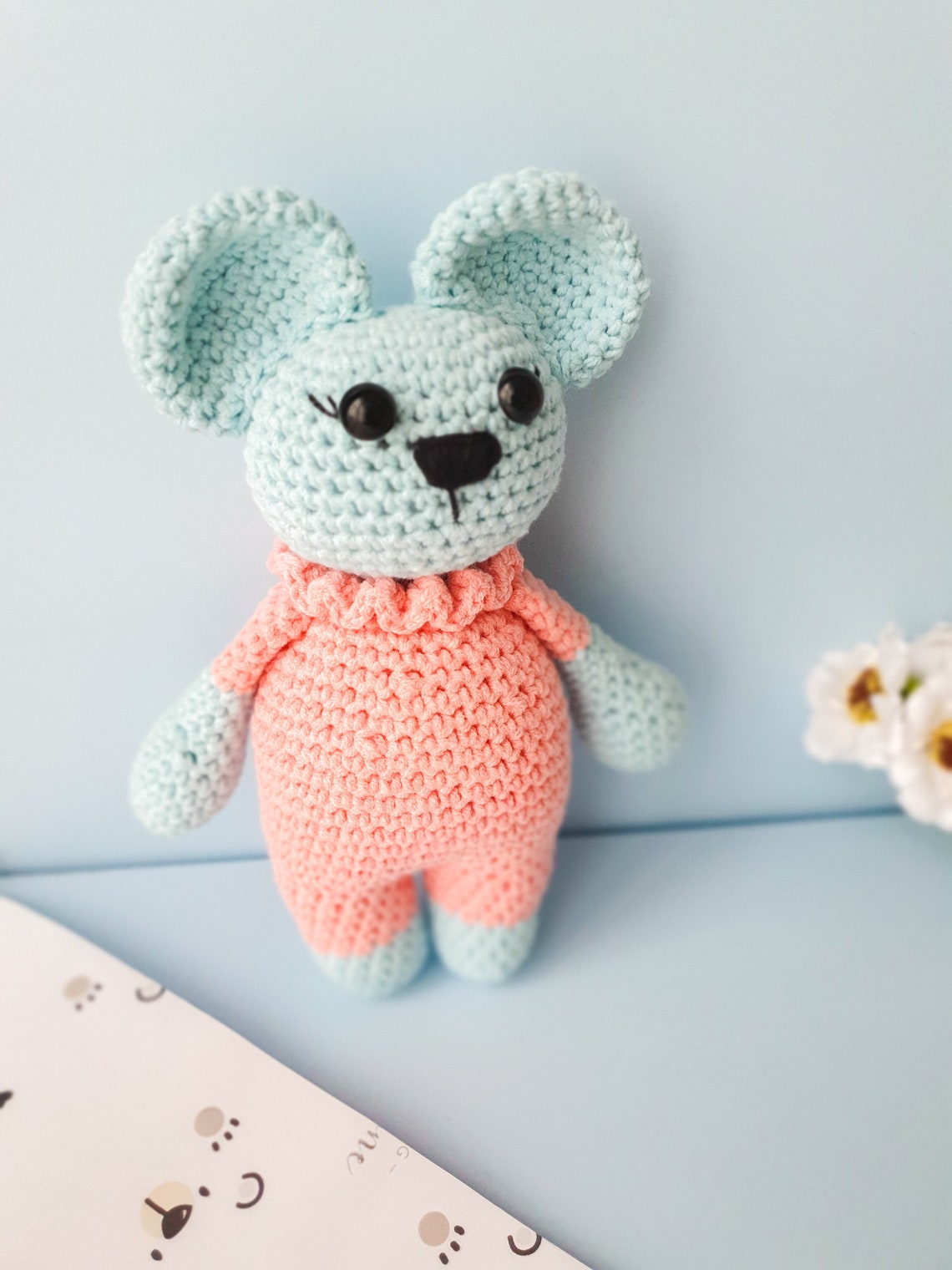 Crochet Mouse Pattern, Crochet Animal for Baby, Amigurumi Crochet Mouse ...
