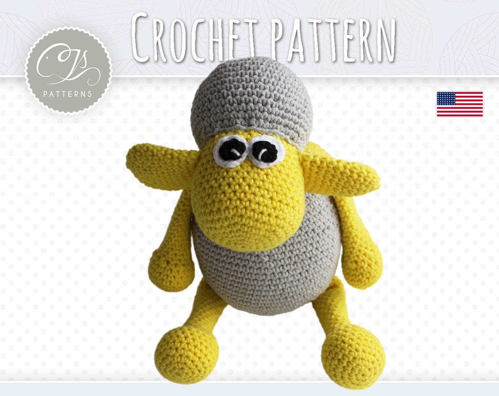 Shaun the Sheep Crochet Pattern, Amigurumi Pattern Shaun, Stuffed ...