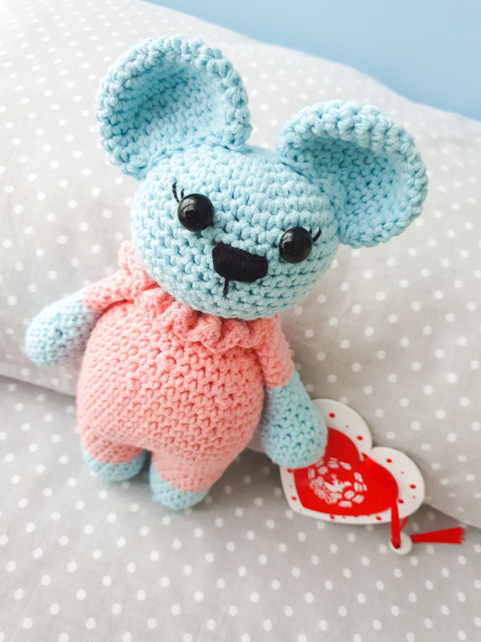 Crochet Mouse Pattern, Crochet Animal for Baby, Amigurumi Crochet Mouse ...