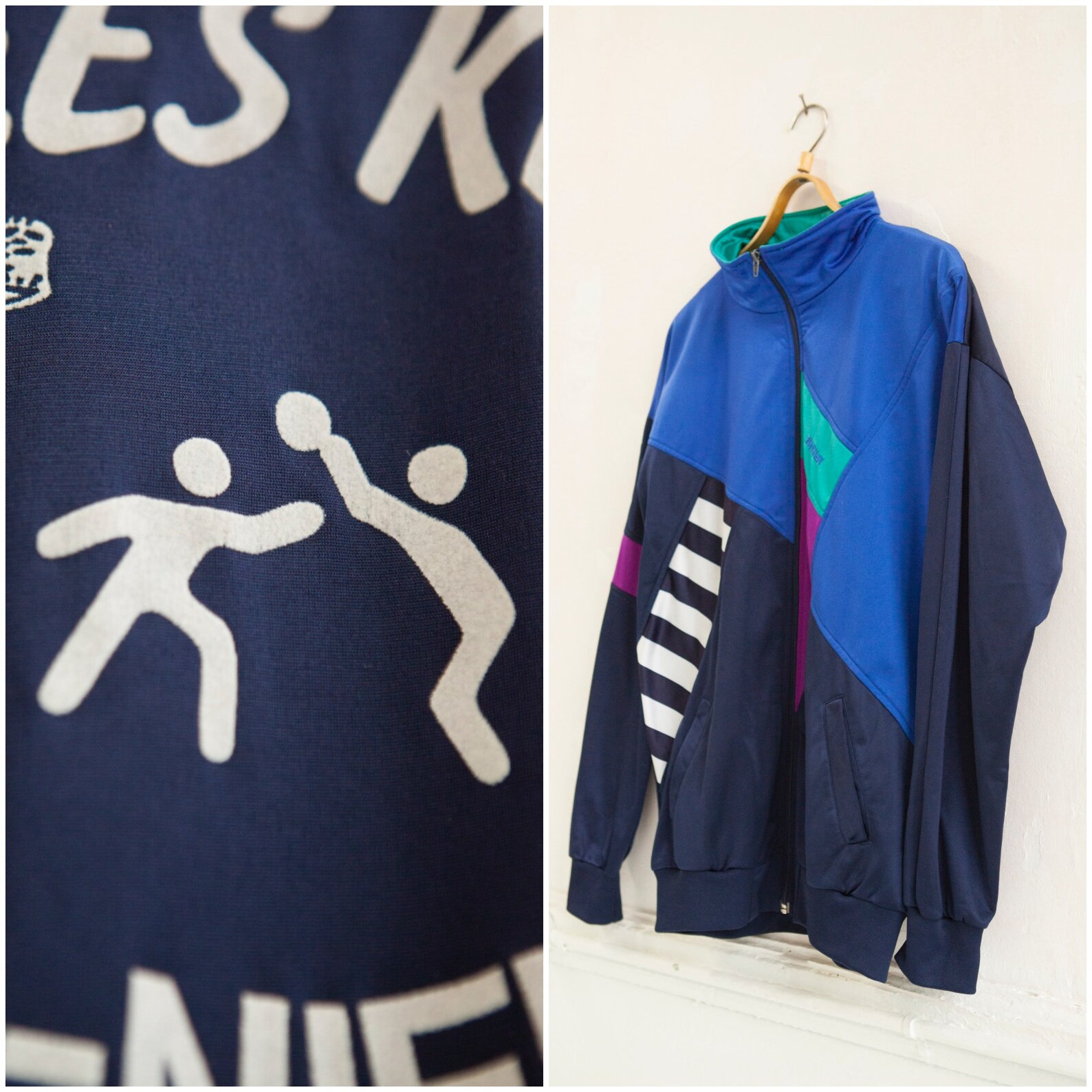 Vintage 80s Track Jacket 90s Sports Jacket Mens Medium - Etsy