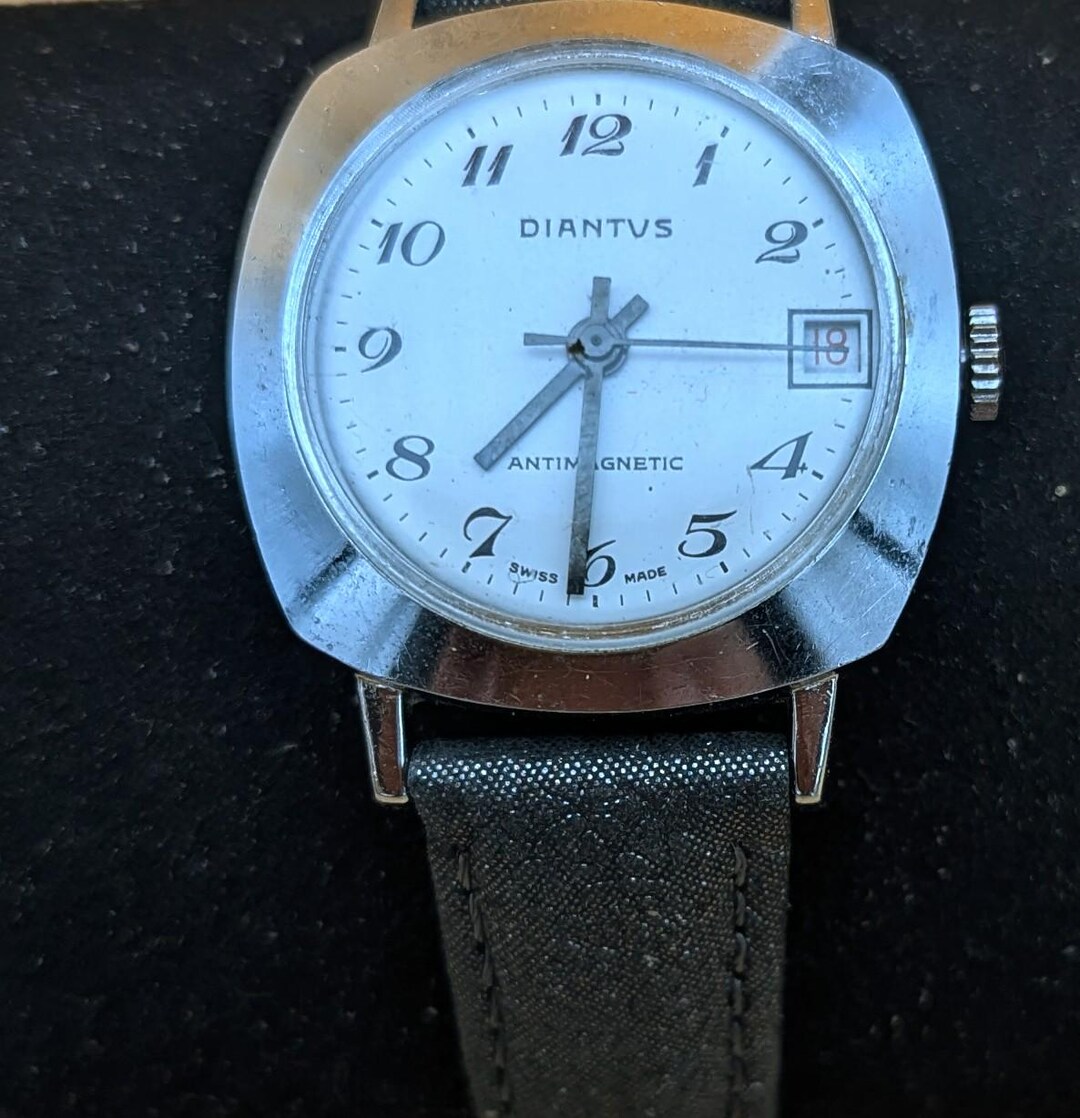 Vintage DIANTUS Men's Swiss Mechanical Watch W/date - Etsy