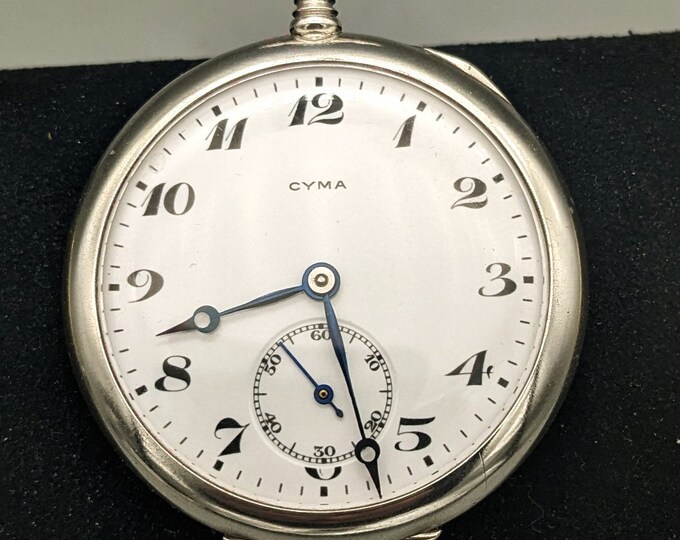 Vintage CYMA Tavennes Pocket Watch Porcelain Dial 1940's - Etsy