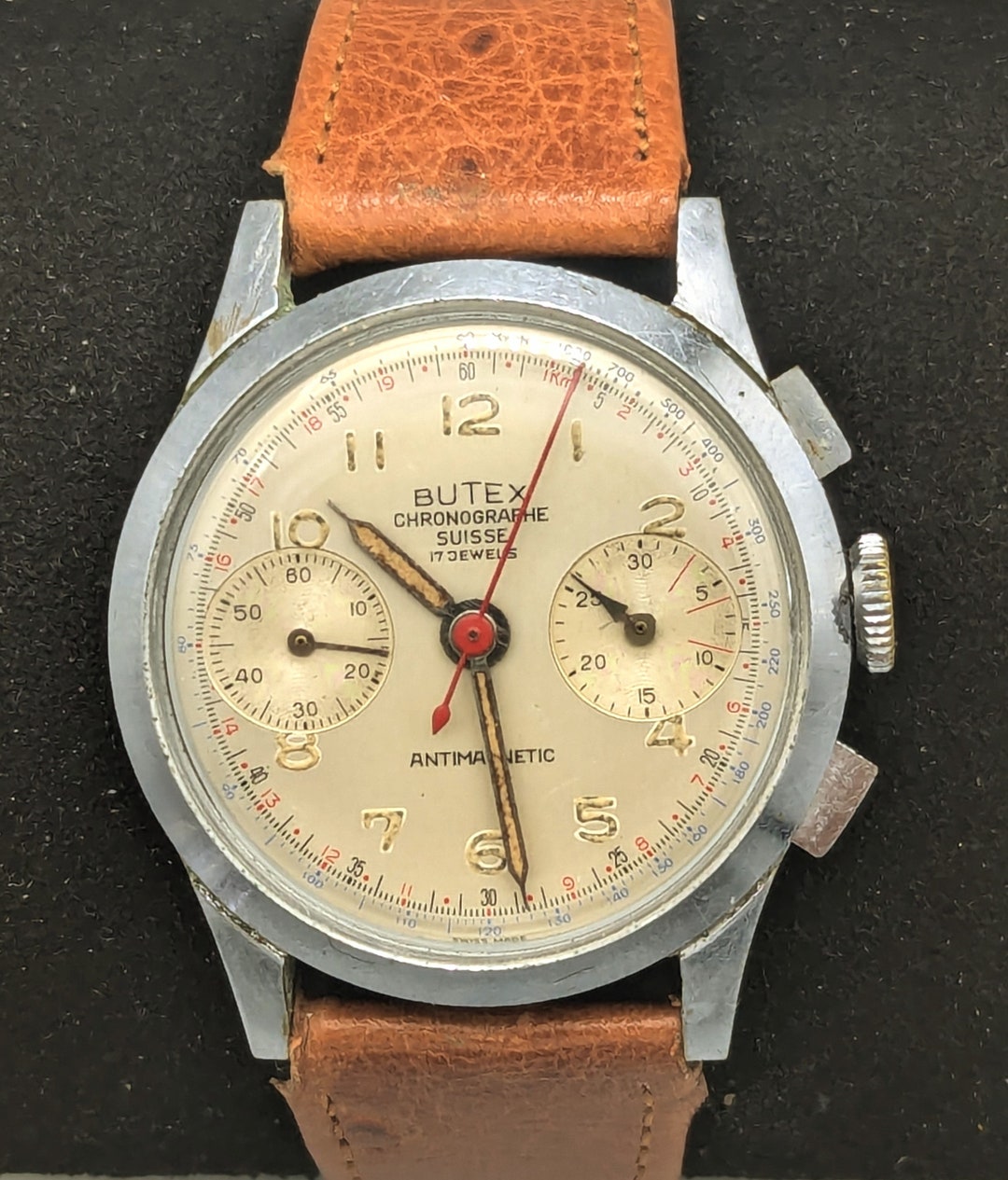 Vintage BUTEX Men's Swiss Made Chronograph Watch Landeron 51 Movement ...
