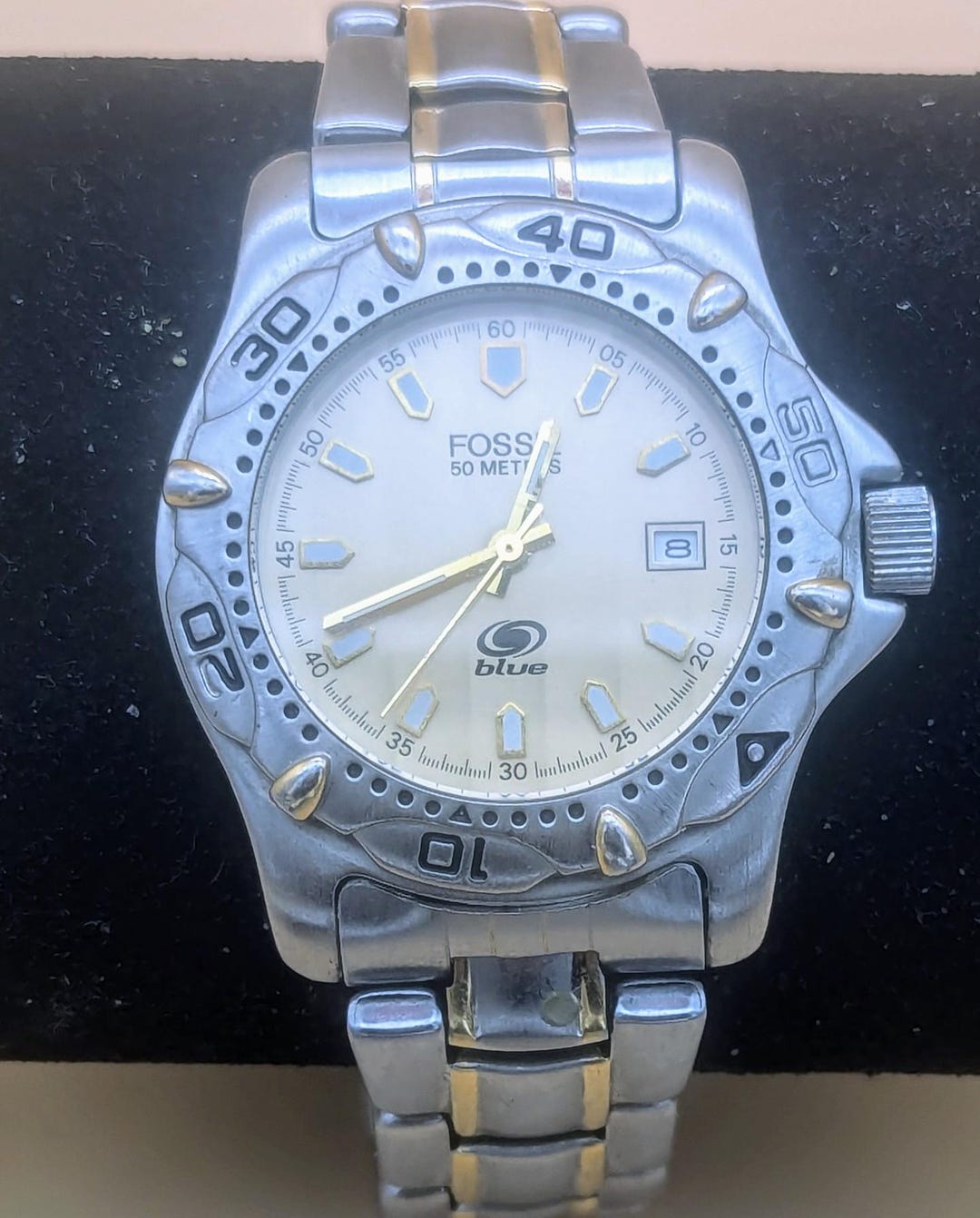 FOSSIL BLUE Men's Quartz Diver Watch - Etsy