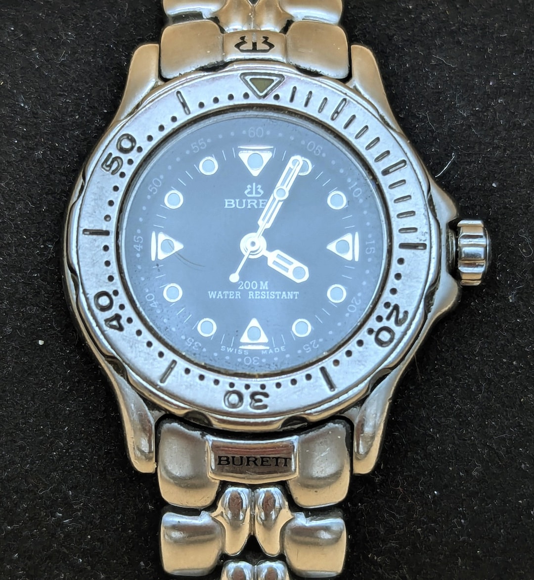 BURETT Stainless Steel Swiss Diver Watch 200M - Etsy