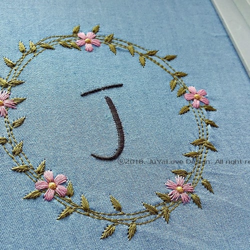 Machine Embroidery Monogram Wreath Flower Wreath Wedding - Etsy
