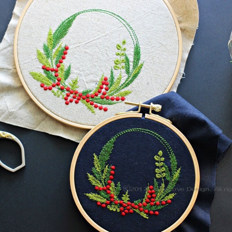 Wreath Embroidery - Etsy
